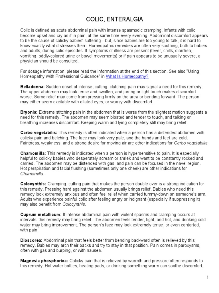 Colic, Enteralgia | PDF | Pain | Abdomen