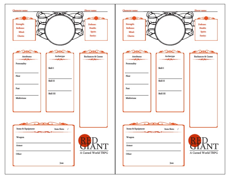 Red Giant Character Sheet | PDF