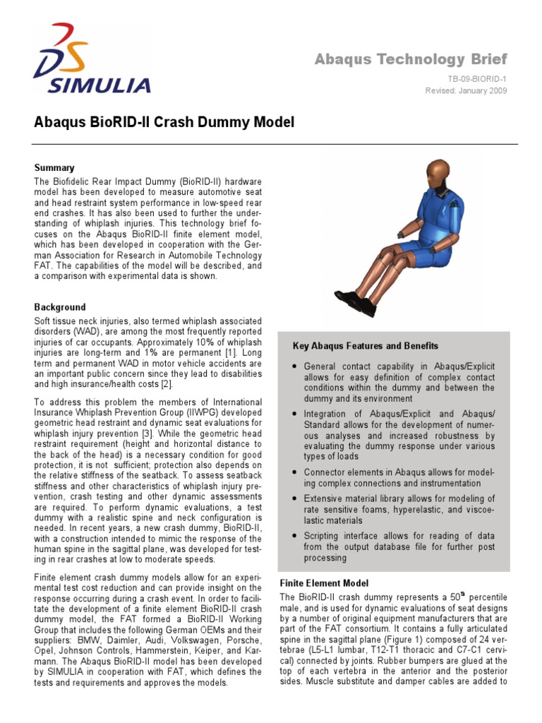 Abaqus BioRID-II Crash Dummy Model | PDF | Computers | Technology ...
