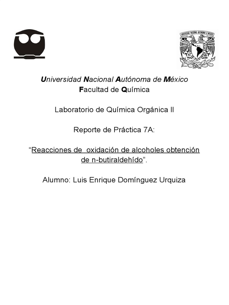 Reportes de Practica 7A y 7B | PDF | Cetona | Aldehído