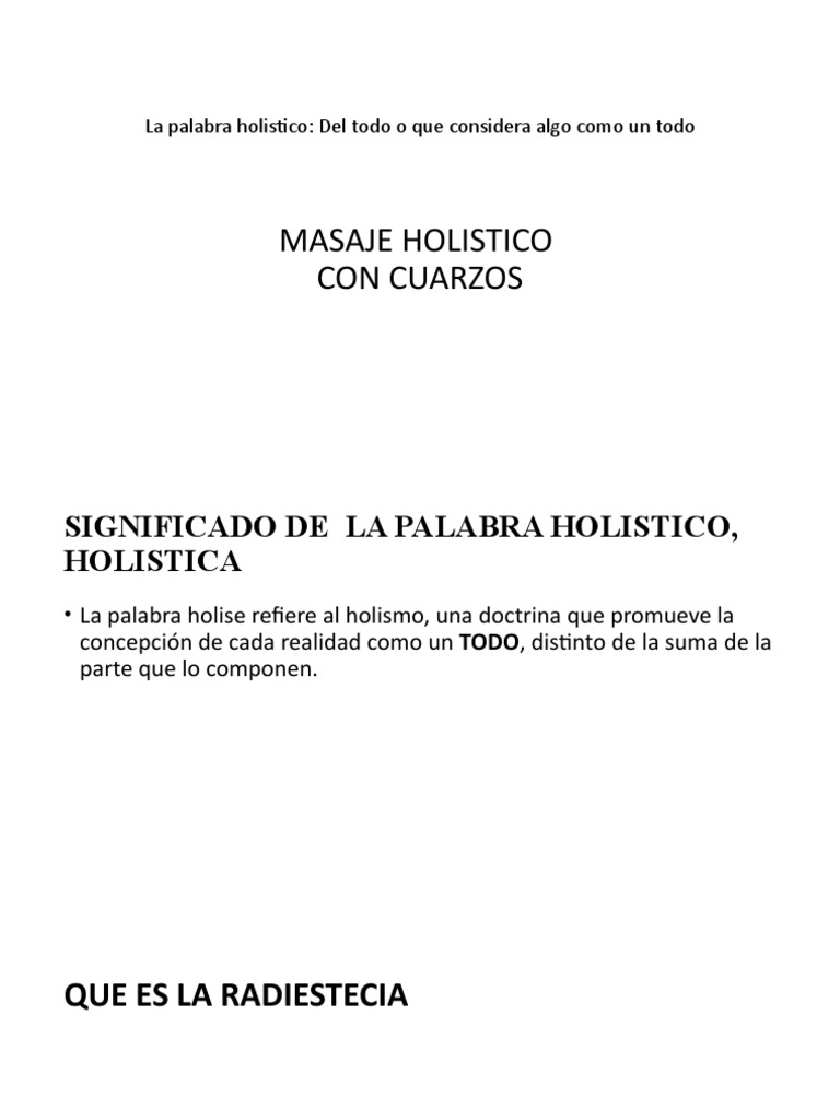 Masaje Holistico | PDF | Holismo | Masaje