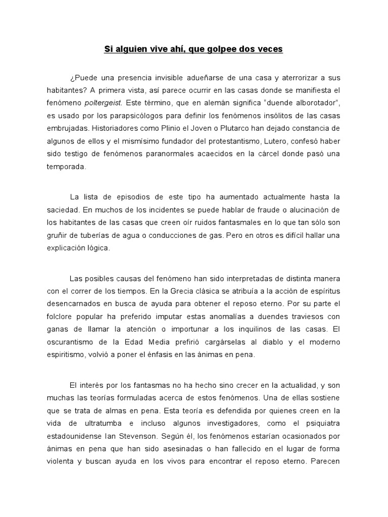 Actividad Texto Expositivo | PDF | Parasicología | Fantasmas