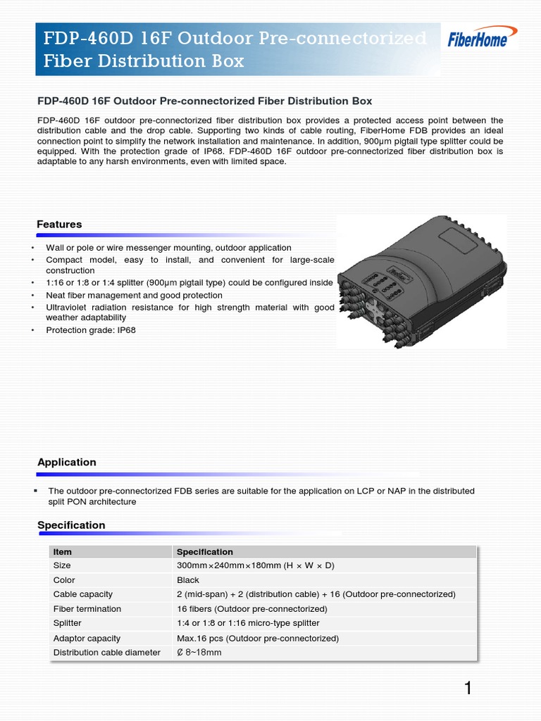 Annex 05 Outdoor Box FDP-460D Specification-FiberHome | PDF ...