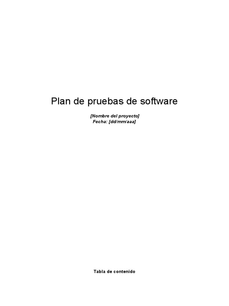 Plan de Pruebas de Software | PDF | Software | Pruebas de software