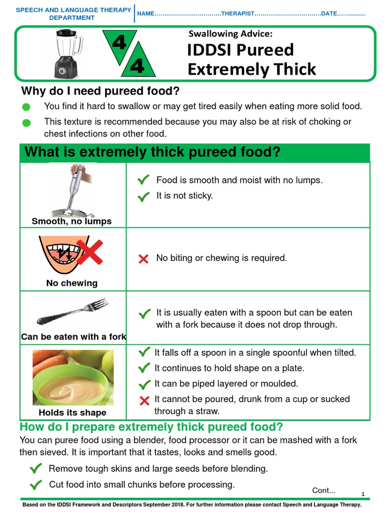 Pureed Food Guide for Dysphagia | PDF | Foods | Cakes