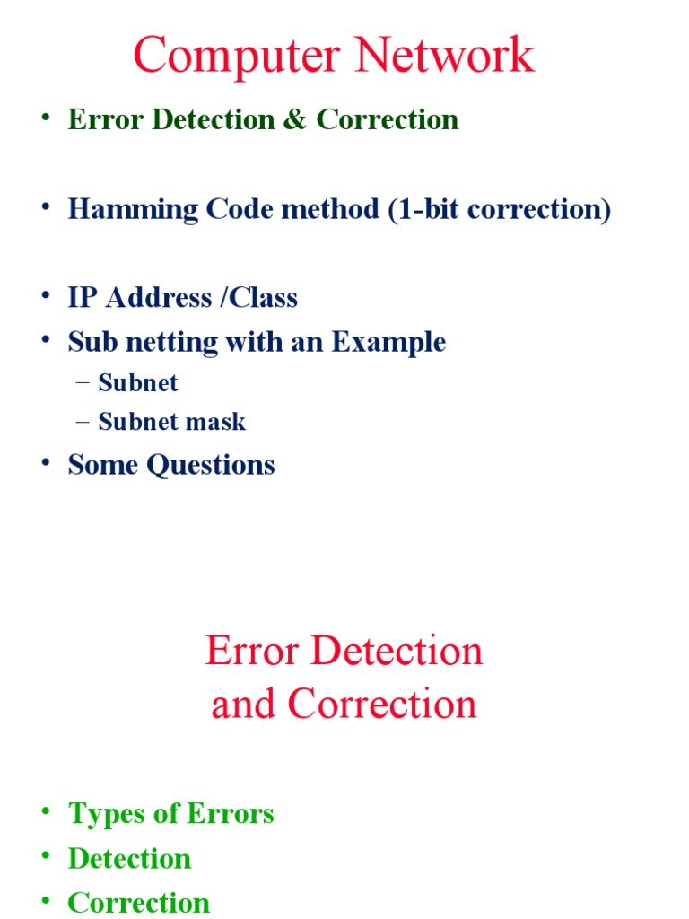 Ch 03 2 Error Det And Corr Download Free Pdf Error Detection And Correction Computer
