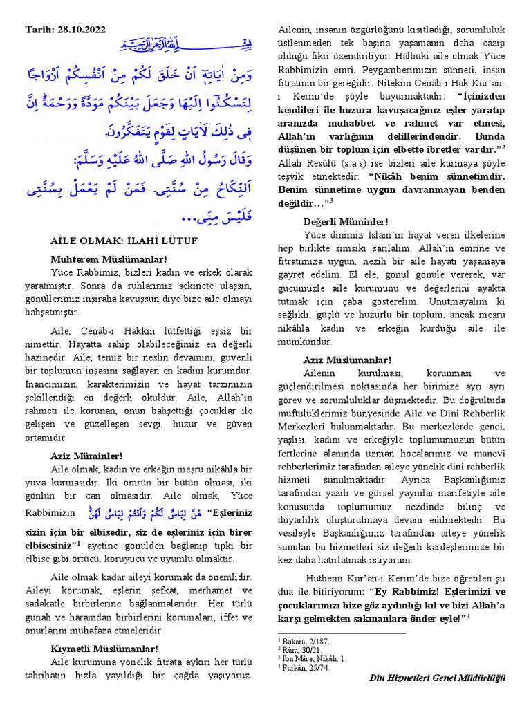 Aile Olmak, İlahi Lütuf | PDF