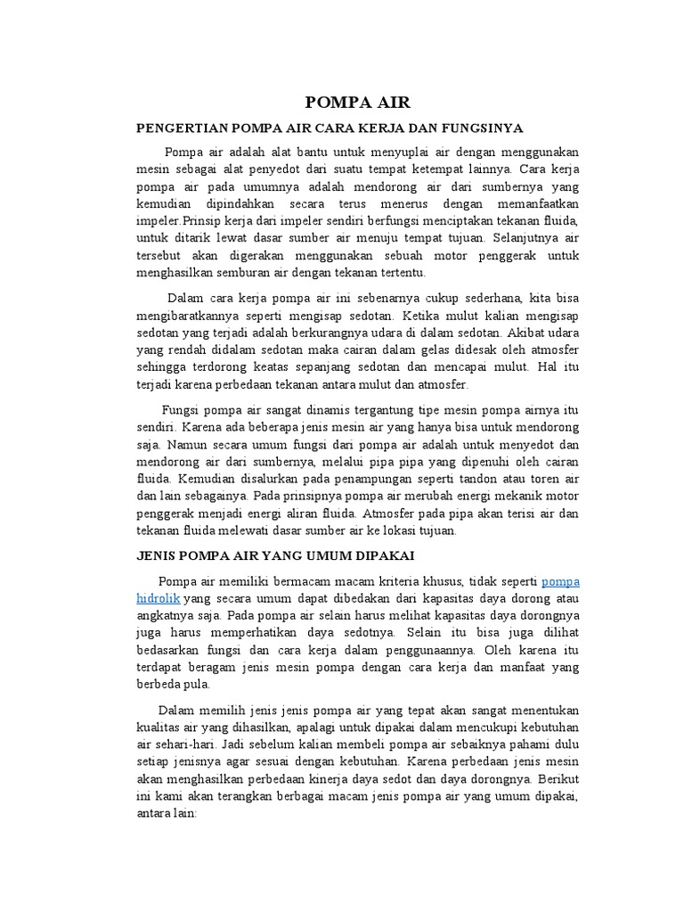 Pompa Air | PDF
