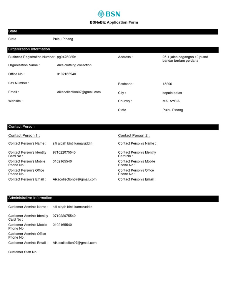 Application Form | PDF | Services (Economics) | Service Industries