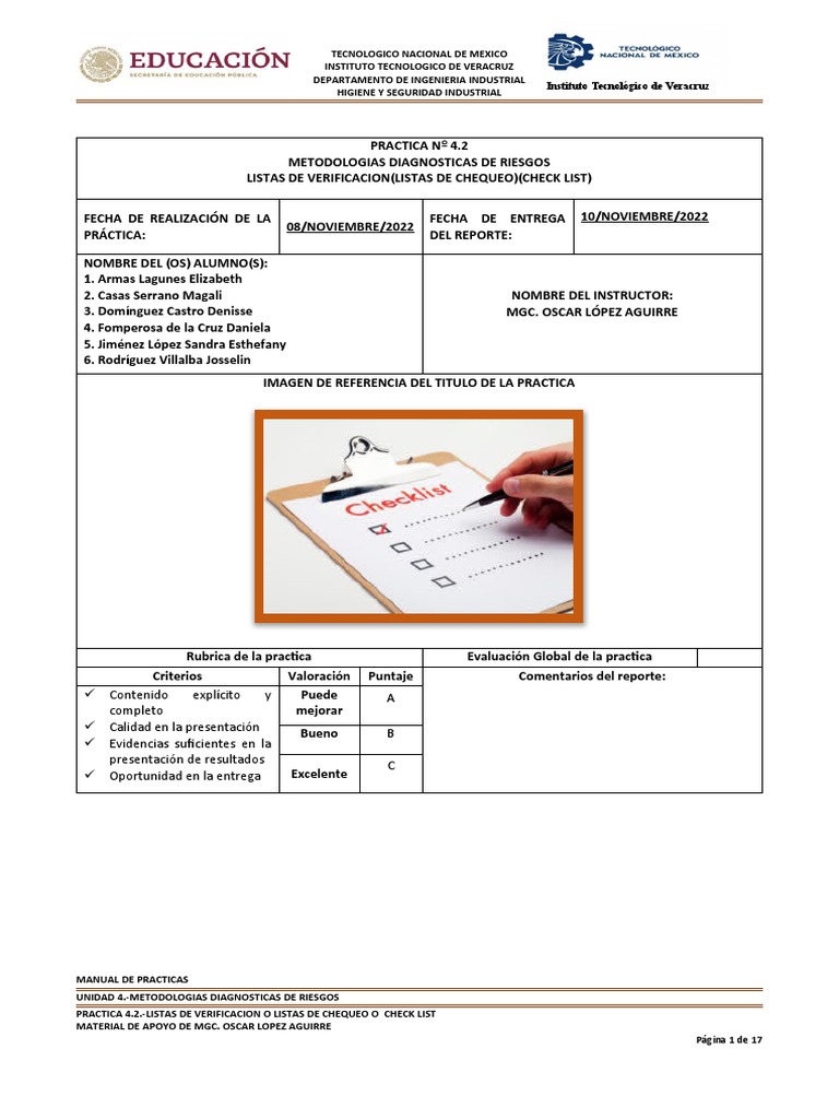 1.-Tarea-Pr-4.2.-Listas de Verificacion-Hsi - Ingenieras en Prevencion | PDF | Ingeniería ...