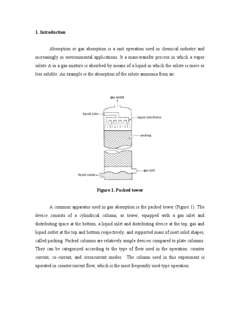 Absorption Final Report Pdf Gases Liquids