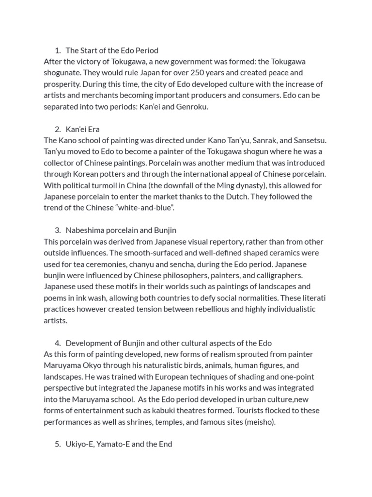 A Brief History, The Edo Period-EMi | PDF | Ukiyo E | Aesthetics