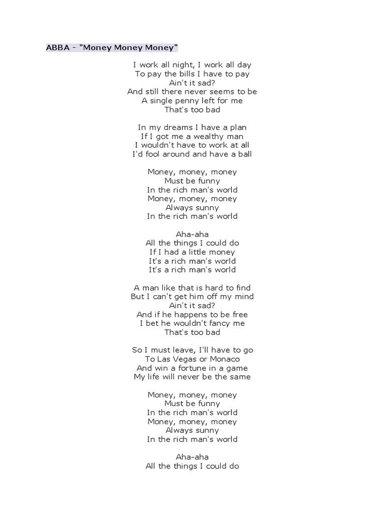 Abba - Money | PDF