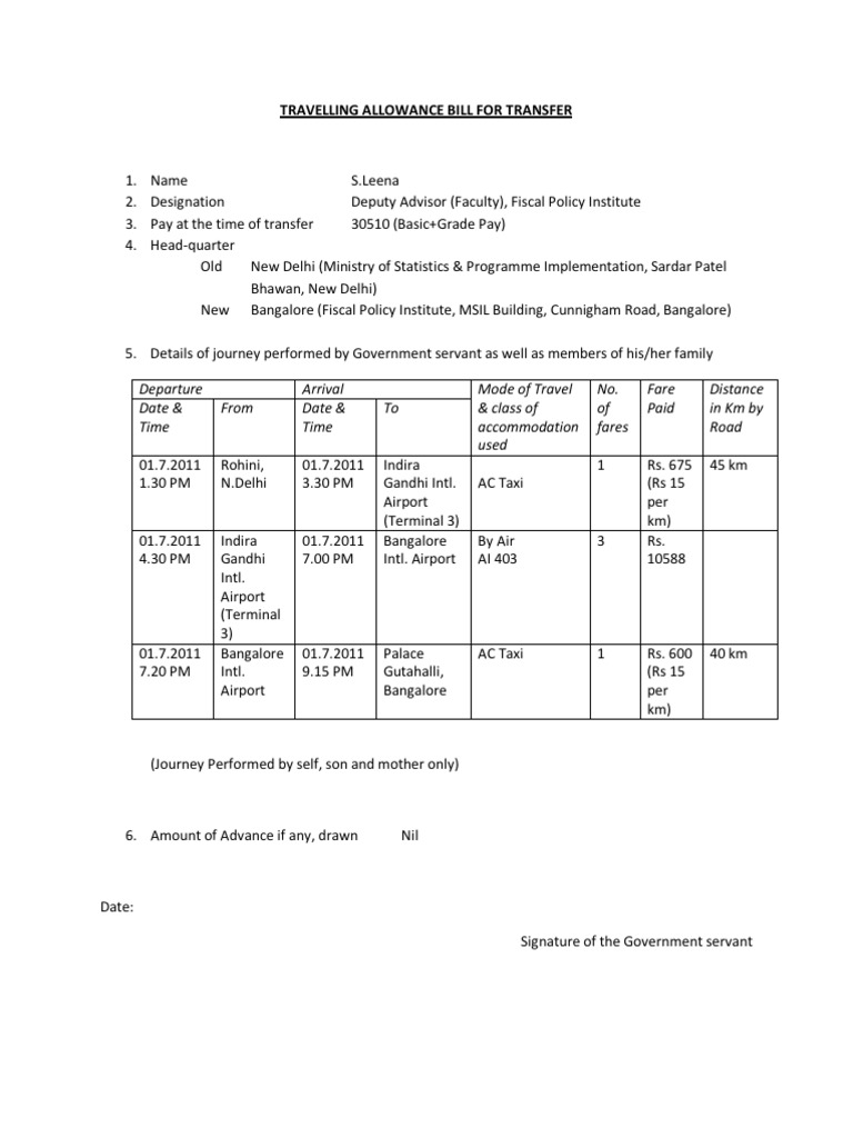 Transfer Travel Allowance Guidelines | PDF | Transport | Public Transport