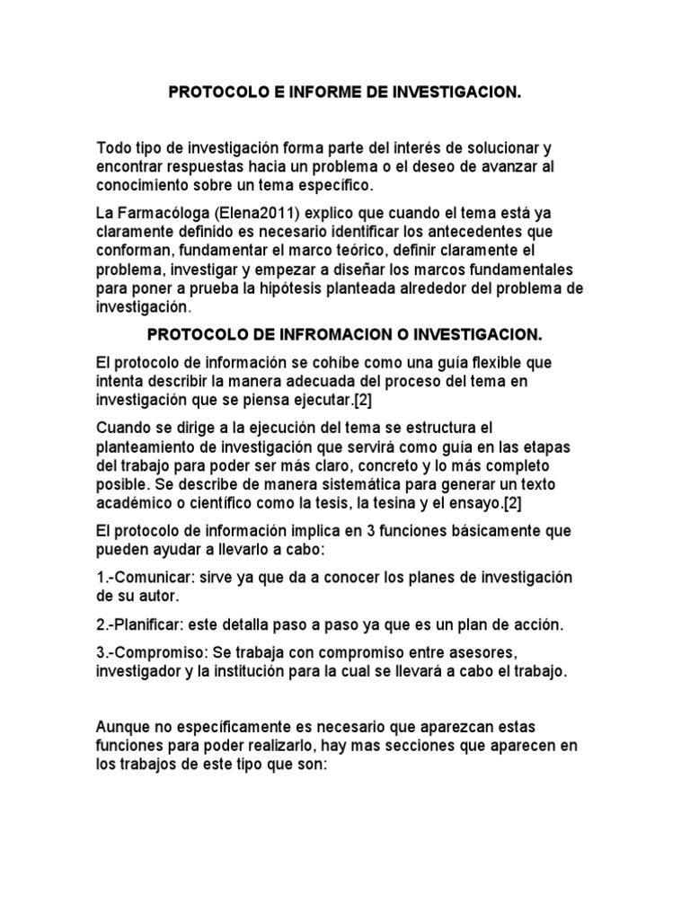 Protocolo e Informe de Investigacion.9 | PDF | Teoría | Método científico