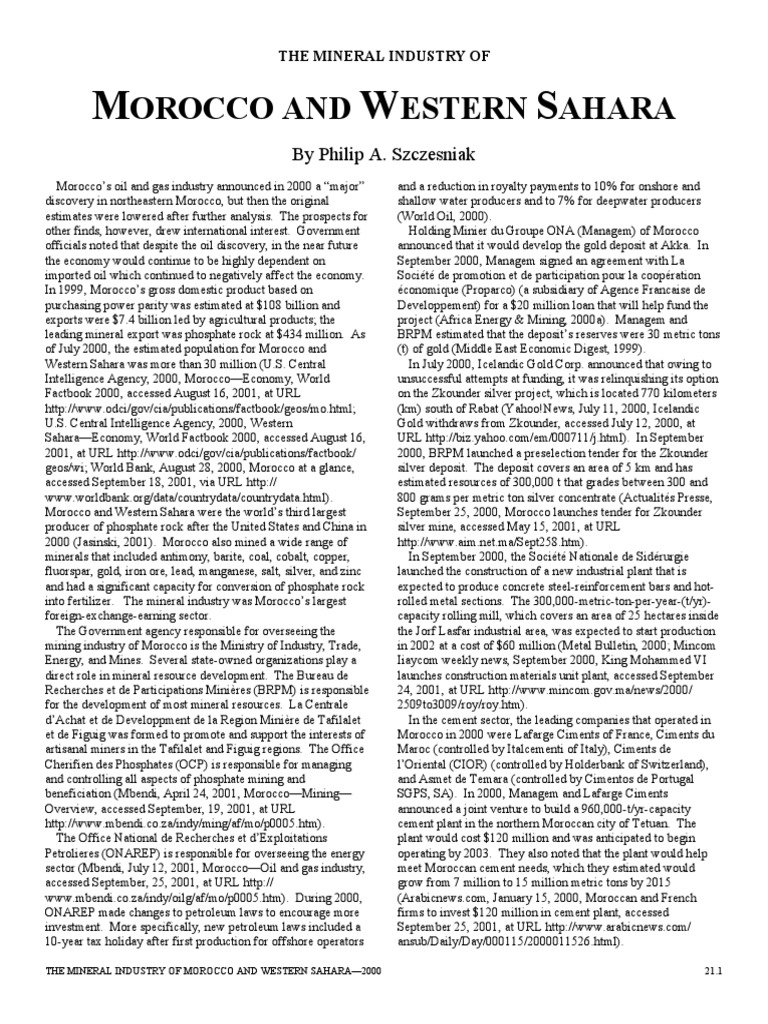 Orocco and Estern Ahara: by Philip A. Szczesniak | PDF | Morocco ...