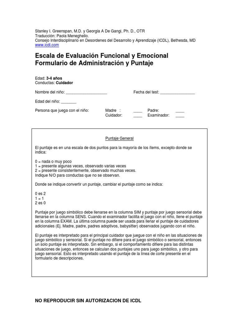ESCALA FEAS 3-4 Español | PDF | Comunicación | Teoría de apego