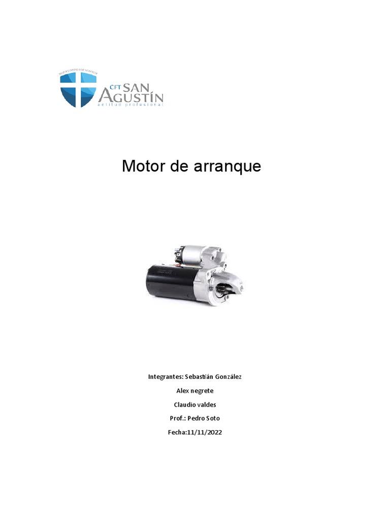 Motor de Arranque | PDF | Corriente eléctrica | Motor eléctrico