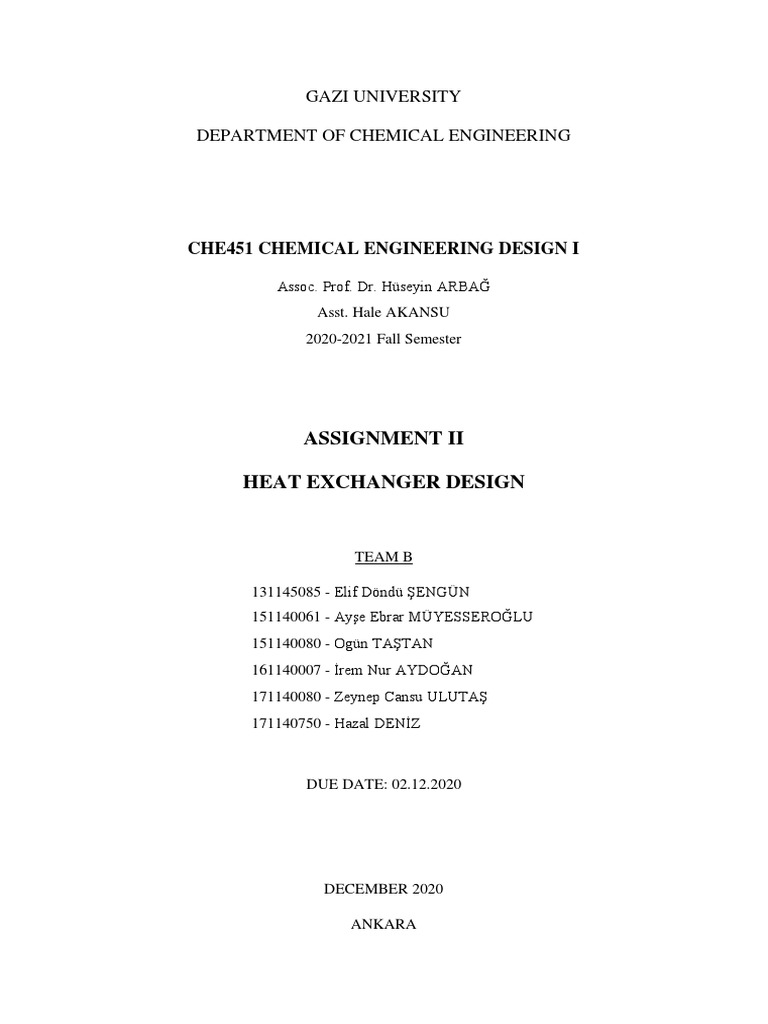 Assignment II - Team B | PDF | Heat Transfer | Heat Exchanger