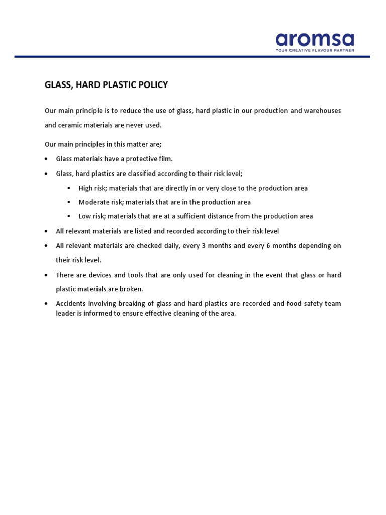 Glass and Hard Plastic Policy Overview | PDF | Business | Technology ...