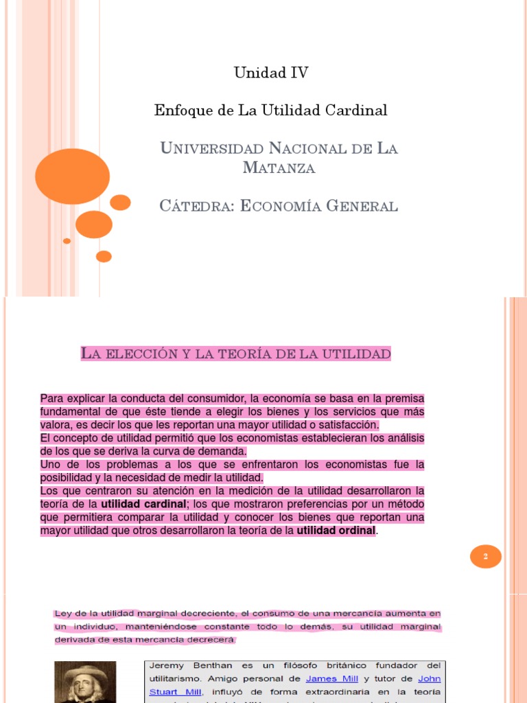 U4 1 Enfoque de La Utilidad Cardinal - 1 | PDF | Utilidad | Utilidad ...