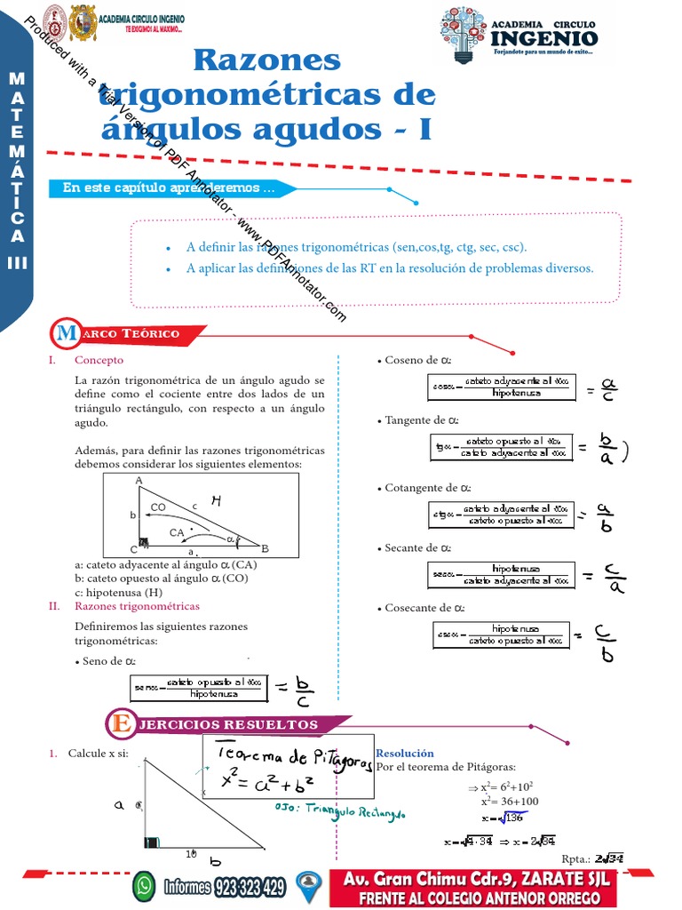 Geometria y Trigonometria | PDF | Funciones trigonométricas | Triángulo