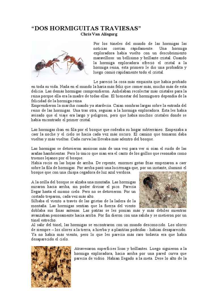 Lectura Dos Hormiguitas Traviesas Octavo 2021 | PDF | Hormiga