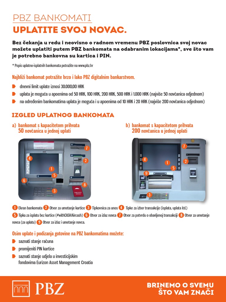 PBZ - Samouplatni Bankomati | PDF