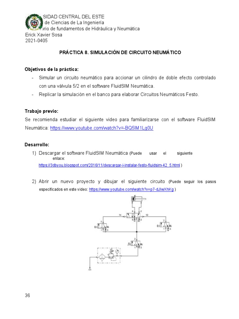 Práctica 8. Simulación de Circuito Neumático | PDF | Neumática | Solenoide