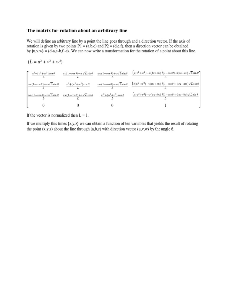 Rotation About Arbitrary Axis | PDF Rotation About Arbitrary Axis | PDF