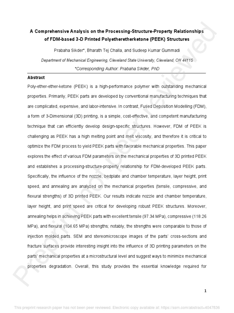 A Comprehensive Analysis On The Processing-Structure-Property ...