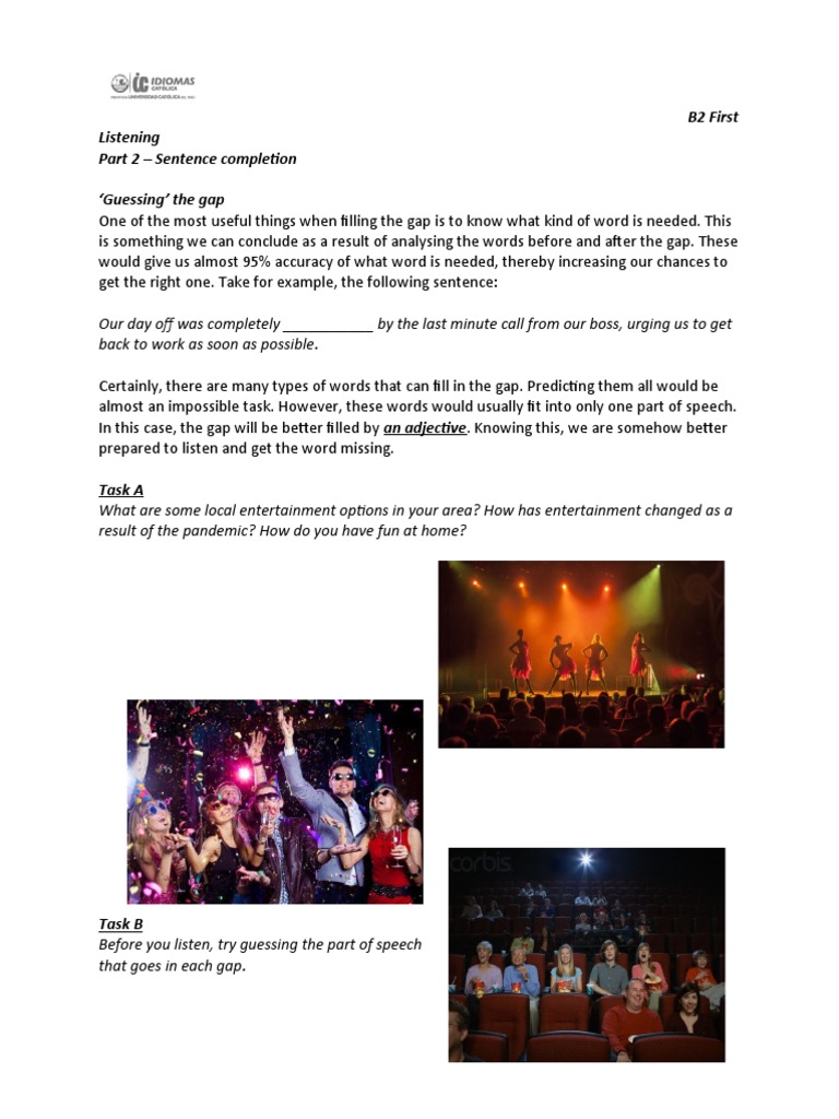 Listening - Part 2 Sentence Completion | PDF