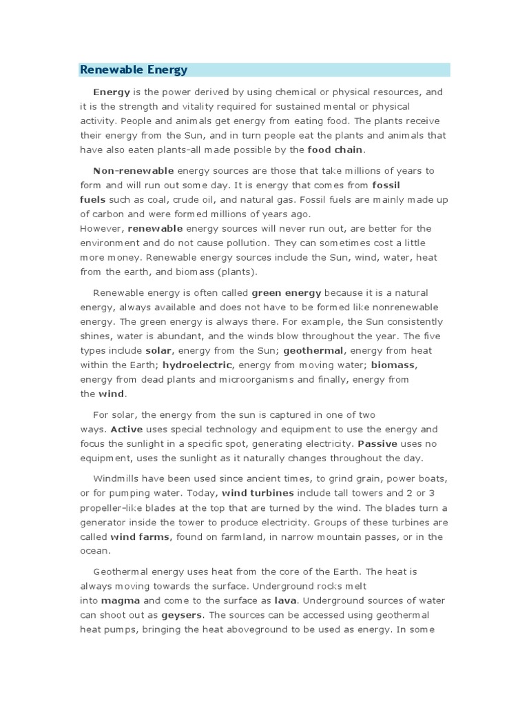 Renewable Energy | PDF | Renewable Energy | Energy Development