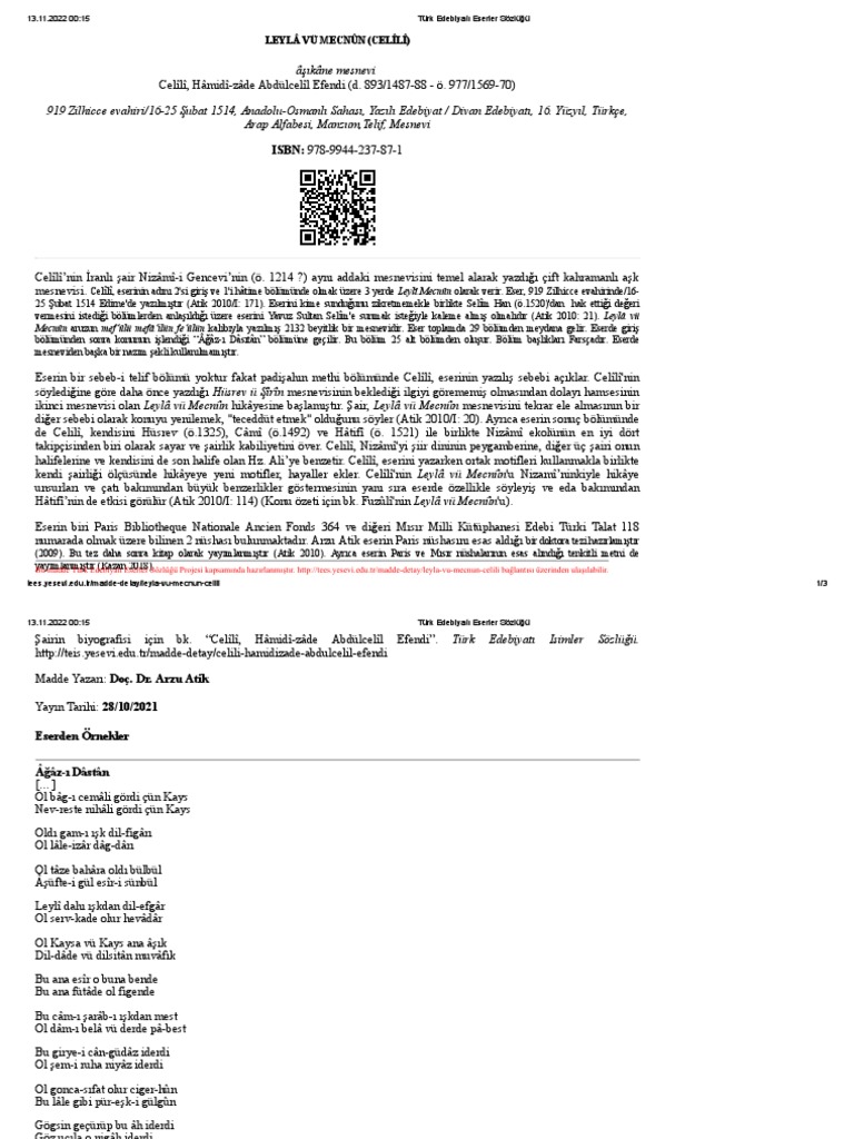 Leyla Ile Mecnun Celili TEES | PDF
