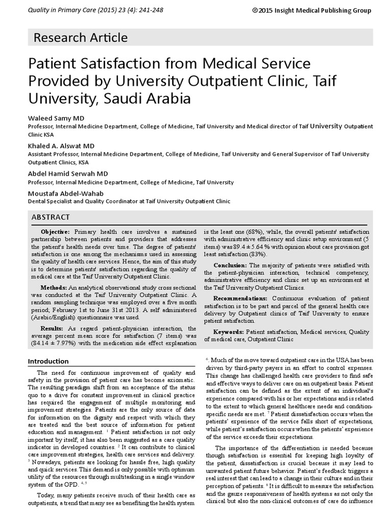 2015 Patient-Satisfaction-From-Medical-Service-Provided-By-University ...