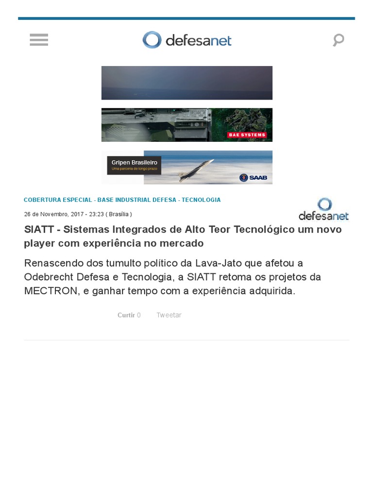 DefesaNet - Base Industrial Defesa - SIATT - Sistemas Integrados de Alto Teor Tecnológico Um ...