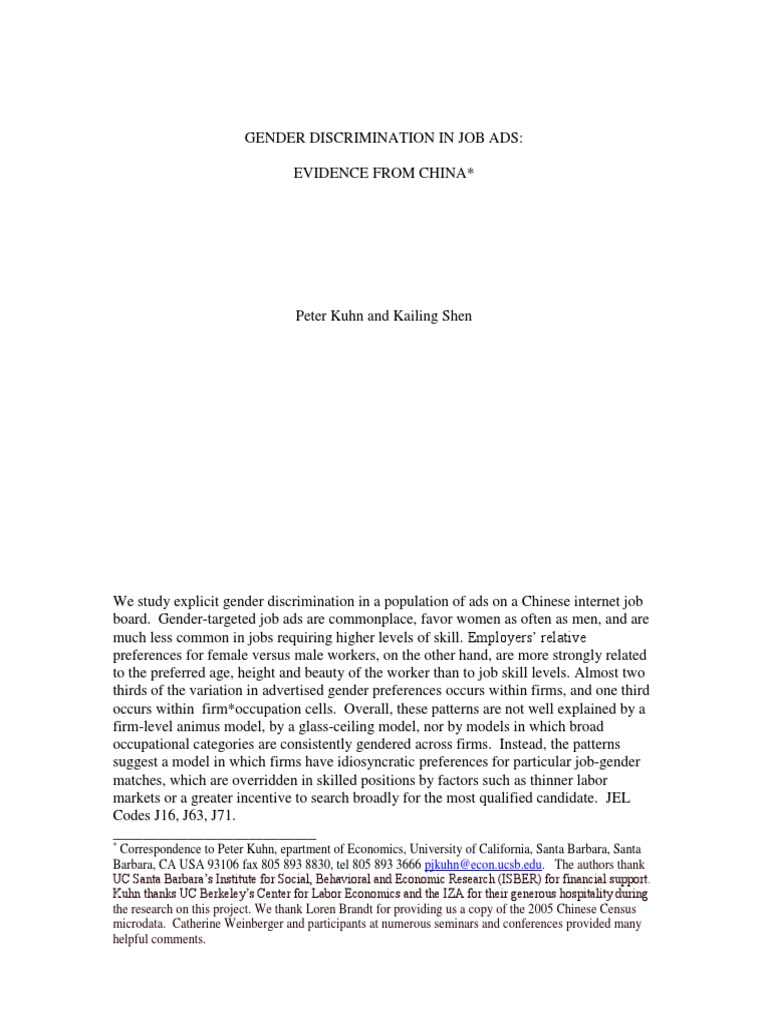 Journal 2 | PDF | Discrimination | Labour Economics