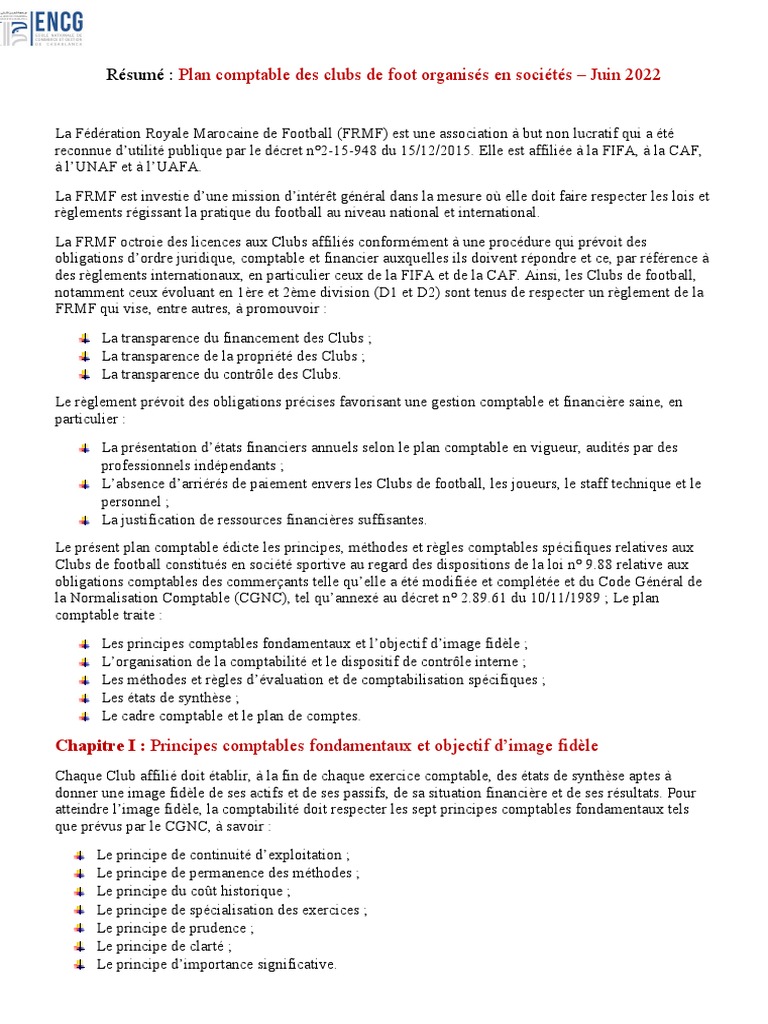 Plan Comptabe Sportif | PDF | Comptabilité | Des sports