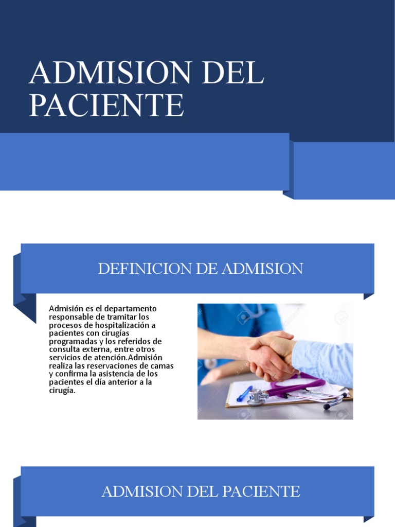 Admision Del Paciente | PDF | Hospital | Enfermería