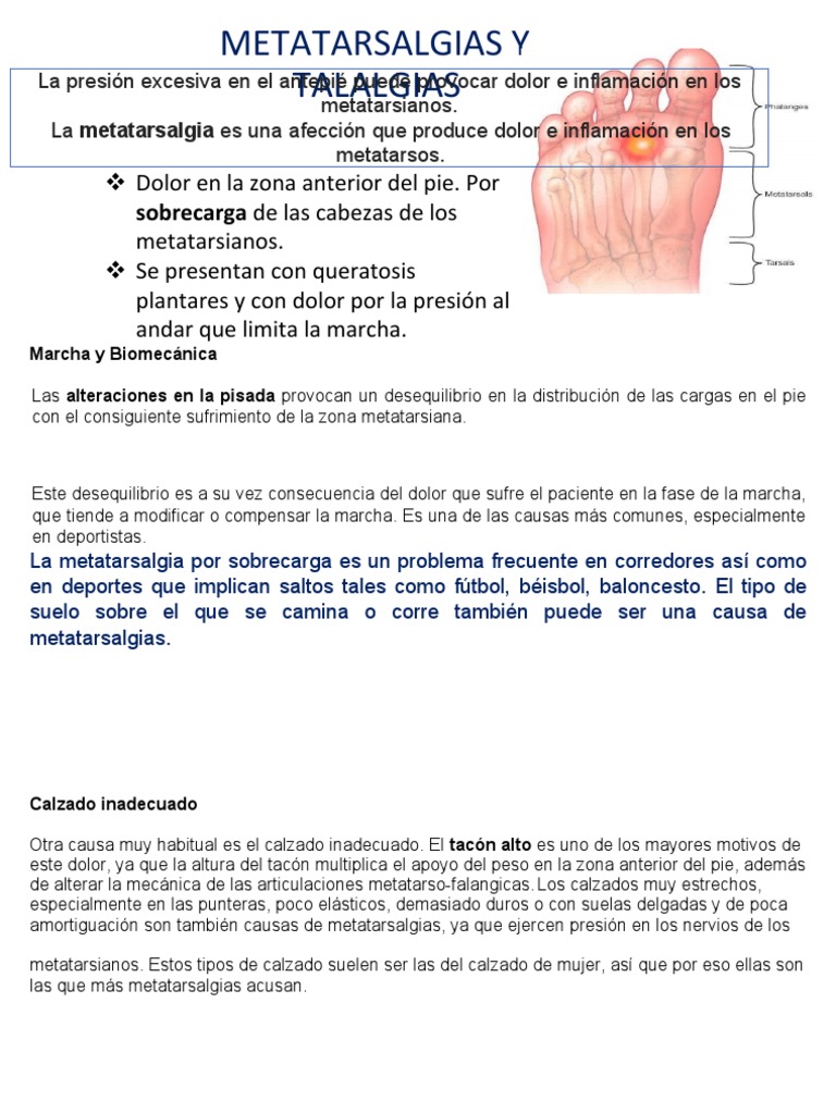 Metatarsalgia y Talalgia: Causas y Síntomas | PDF | Pie ...