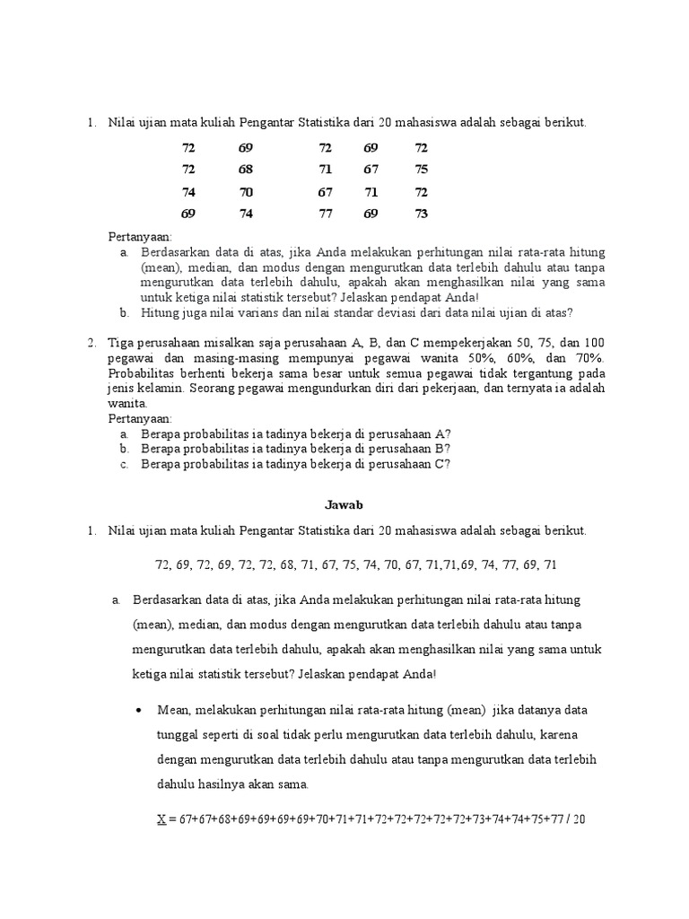 Metode Statistik Tugas1 | PDF