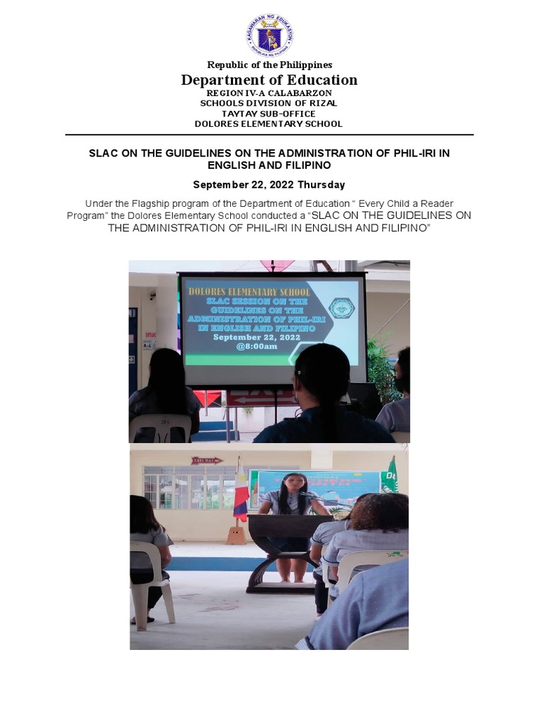 Guiding Teachers Through the Administration of the Philippine Informal ...