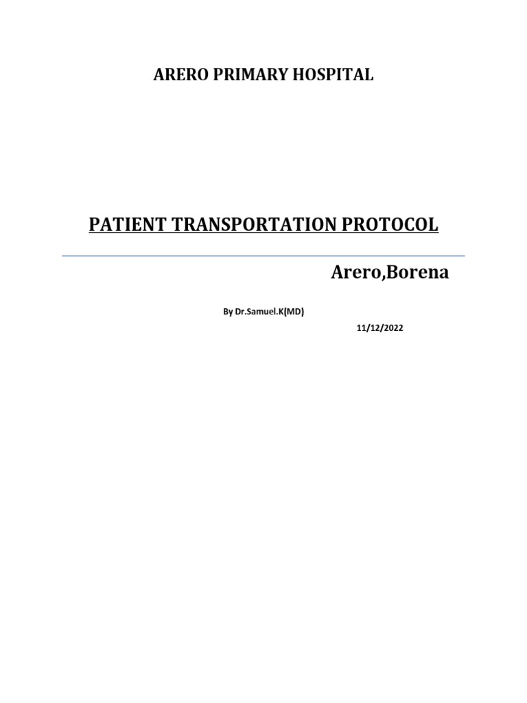 Patient Transportation Protocol | PDF | Surgery | Patient
