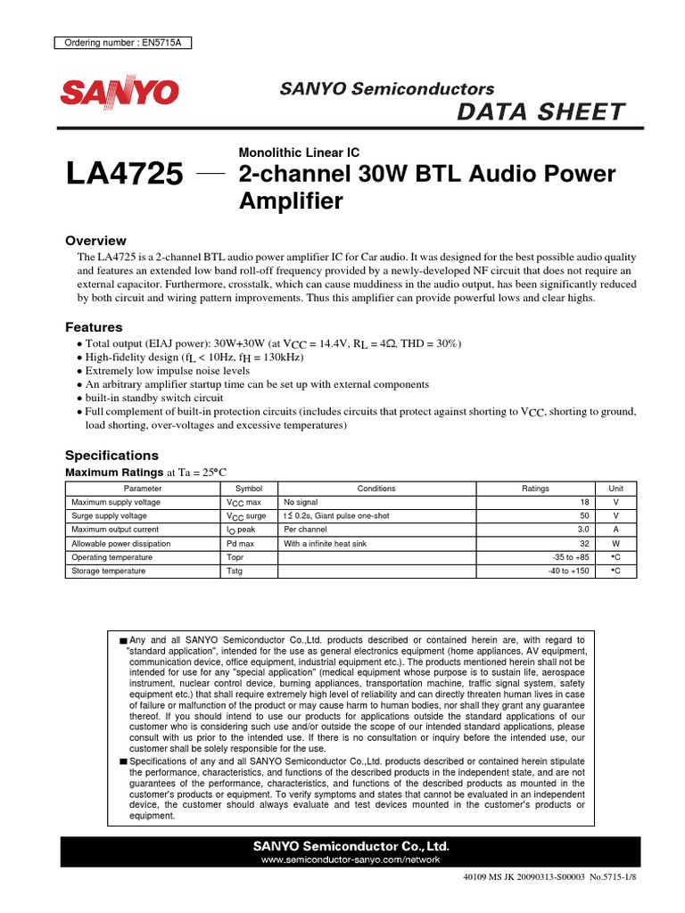 Datasheet | PDF | Amplifier | Capacitor
