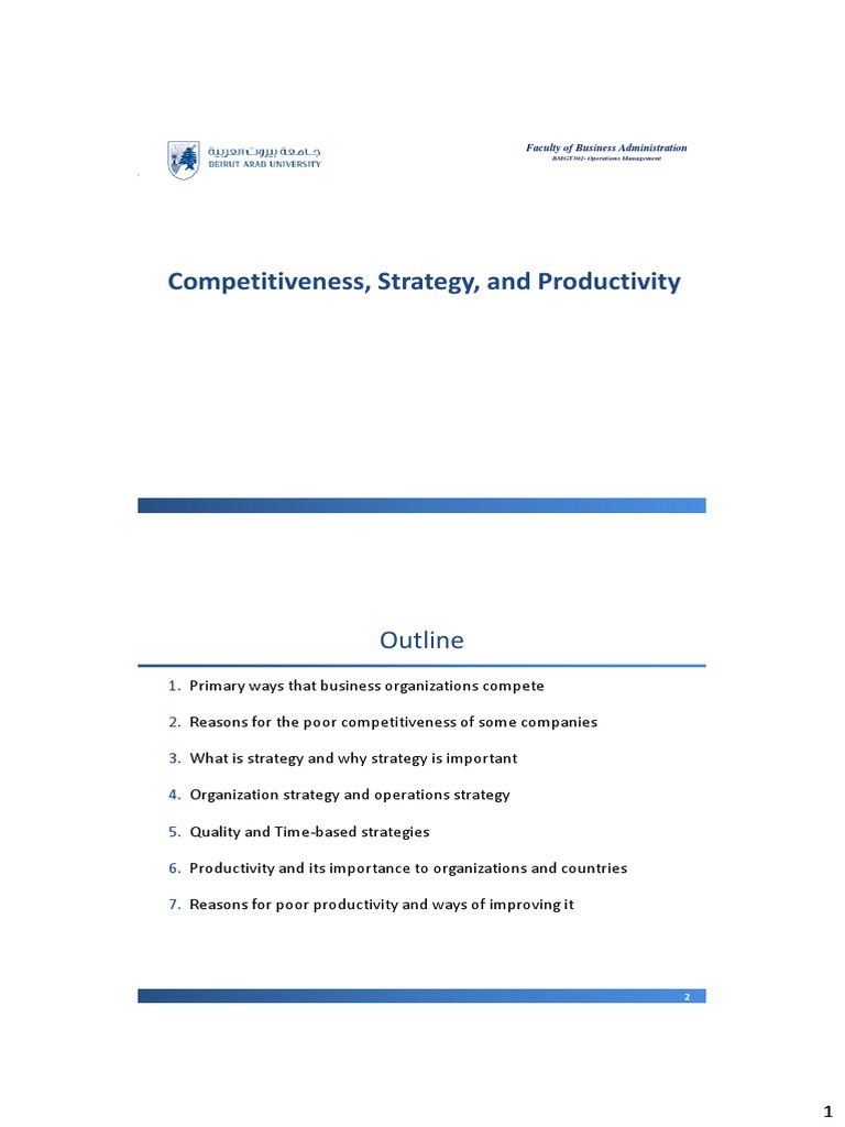 Competitiveness and Productivity Strategies | PDF | Labour Economics ...