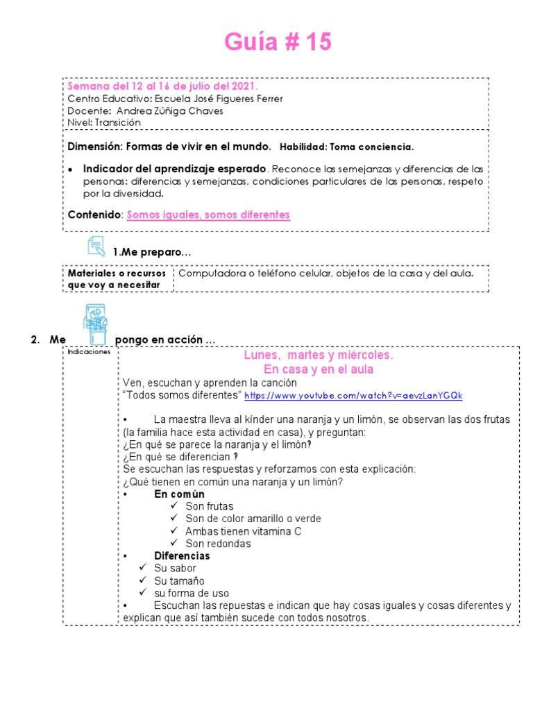Guia # 15 Del 12 Al 16 de Julio Del 2021 | PDF | Salón de clases