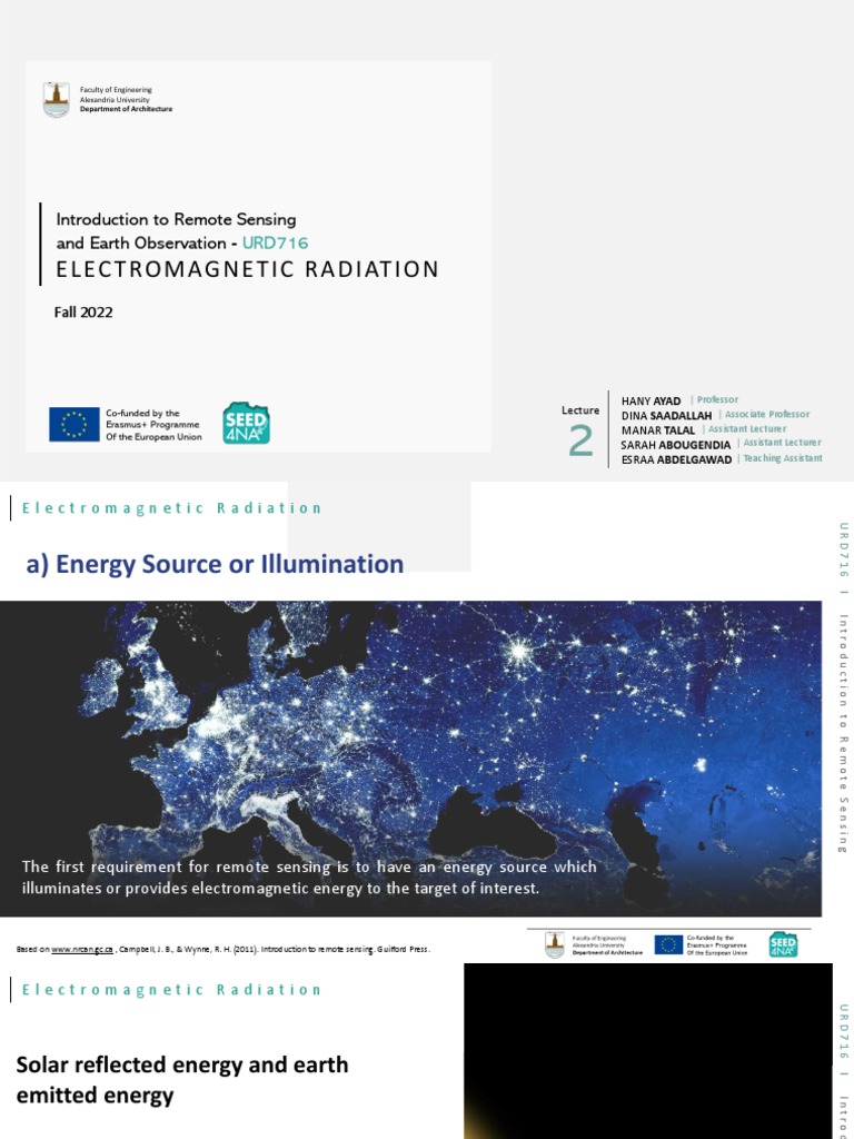 URD716 Introduction to Remote Sensing EM Radiation | PDF | Electromagnetic Radiation ...
