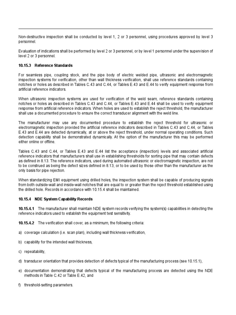 STANDARDS REFERENCE | PDF | Nondestructive Testing | Pipe (Fluid ...