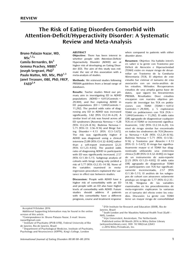 The Risk of Eating Disorders Comorbid With Attention-Deficit ...