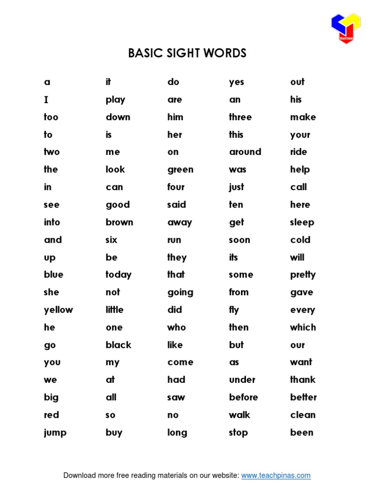 Basic Sight Word | PDF
